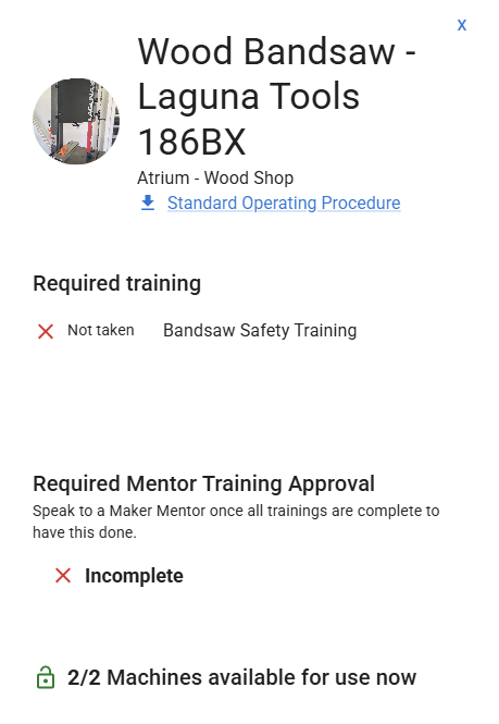 Accessing & Using Equipment - Access Control Documentation